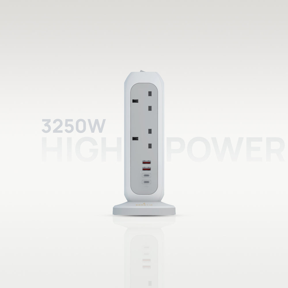 Smartix Premium 15-in-1 Power Tower 11 AC Outlets, 35W USB-C & USB-A,